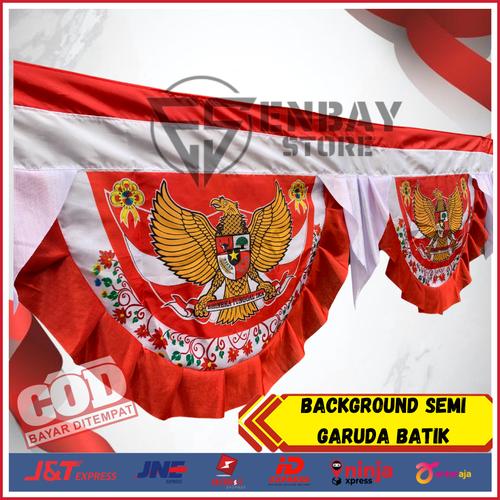 Jual Bendera Background Garuda Batik Merah Putih 10 Gelombang ( 8 Meter ...