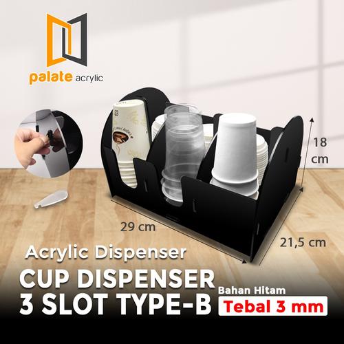 Jual ACRYLIC CUP HOLDER DISPENSER 3 SLOT - RAK AKRILIK PAPER CUP B ...