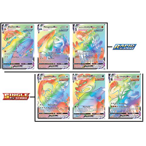 Jual KARTU POKEMON TCG RAINBOW VMAX SINGLE STRIKE DAN RAPID STRIKE ...