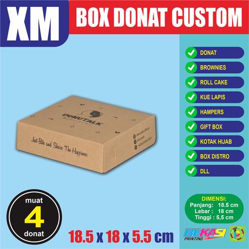 Jual 18.5x18x5,5 cm | Cetak Custom Box Kemasan Kotak Donat isi 4 Donuts ...