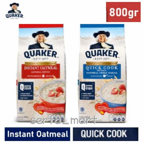 Jual Quaker Oats instan Oatmeal / Quick Cooking 800gr - Quakers Oat 800 ...