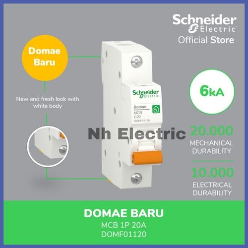 Jual Mcb 1 Phase New Domae 20 Ampere Listrik Circuit Breaker Schneider - Jakarta Barat ...