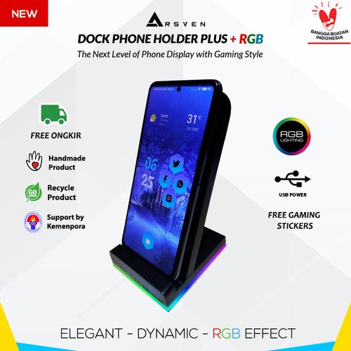 Jual Dock HP Phone Holder RGB LED - Dudukan Handphone RGB Kayu/Desk HP ...