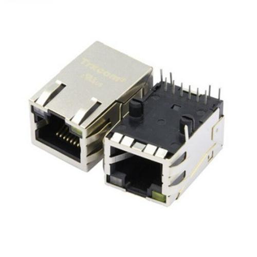 Jual Socket RJ45 Female Right Angle PCB 10pin with Filter & LED - Kota ...