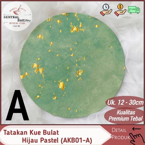 Jual Tatakan Kue Bulat Hijau Pastel (AKB01-A) / Cake Board Alas Tart ...