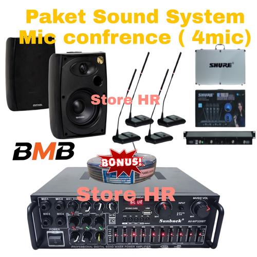Jual paket mic conference ruang rapat 1 set paket 4 mic speaker ...