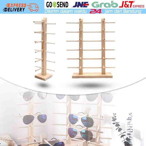 Jual Rak Kaca Mata Kayu Display tempat pajangan kacamata kayu glasess ...