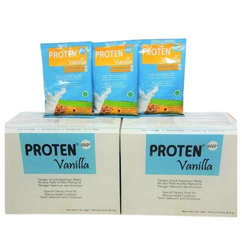 Jual Proten Gold Box Aneka Rasa Coklat Vanila Green Tea Protein Nabati ...