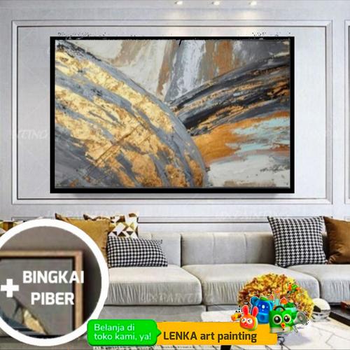 Jual lukisan abstrak 100 x 70 cm + bingkai viber - plus bingkai - Kab ...
