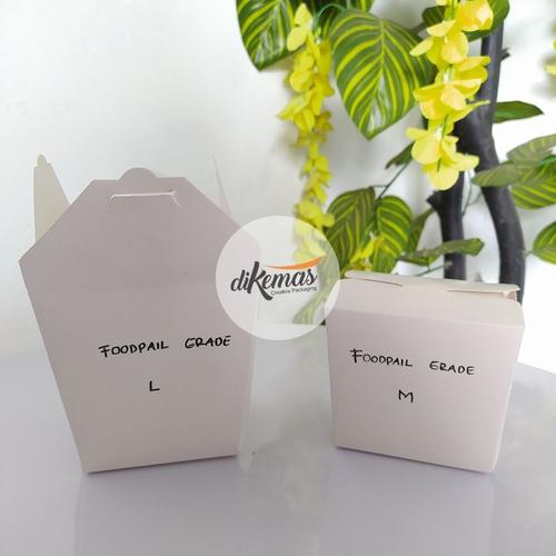 Jual Kemasan Rice Box Food Pail Ivory Laminasi Ukuran Medium Polos ...