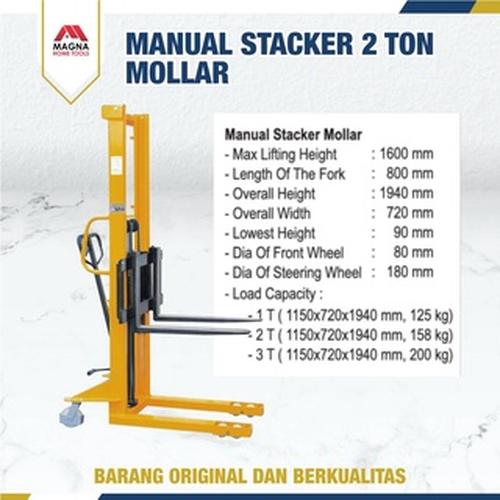 Jual HAND STACKER MANUAL/FORKLIFT 2TON 1.6METER/HAND FORKLIFT 2 TON ...