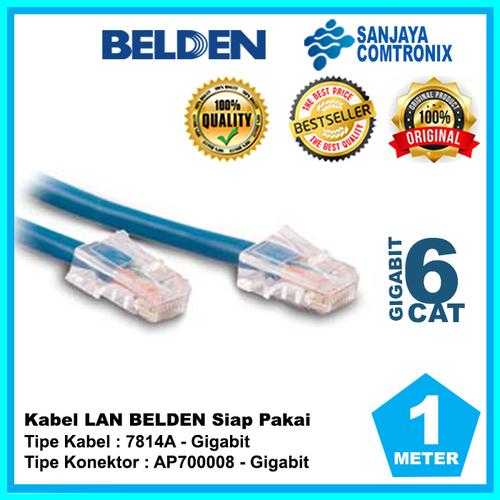 Jual BELDEN 7814A Cat.6 Kabel LAN UTP Siap Pakai 1 Meter Biru - 1m ...