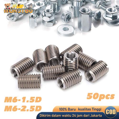 Jual 50pcs Recoil Baut Helicoil M6 Thread Repair Insert Kit Stainless ...