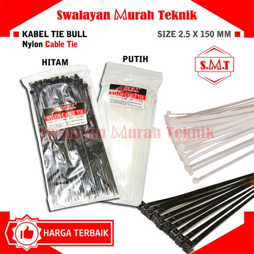 Jual BULL Kabel tis/ cable tie/ pengikat kabel 150mmx2.5mm isi 100 ...