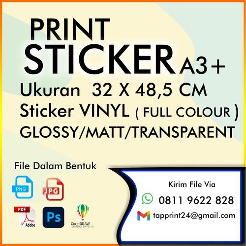 Jual Print Sticker / Cetak Sticker Vinyl A3+ dan Kiss Cut - Glossy ...