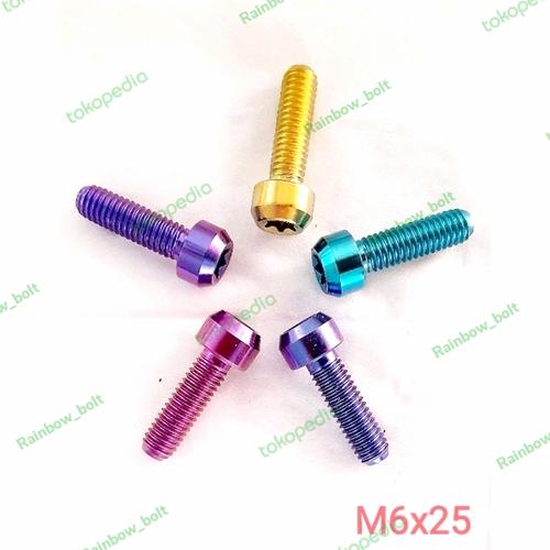 Jual Baut Cvt Matic Titanium Bolt M6x25 Kunci L Bintang Original - Ungu ...
