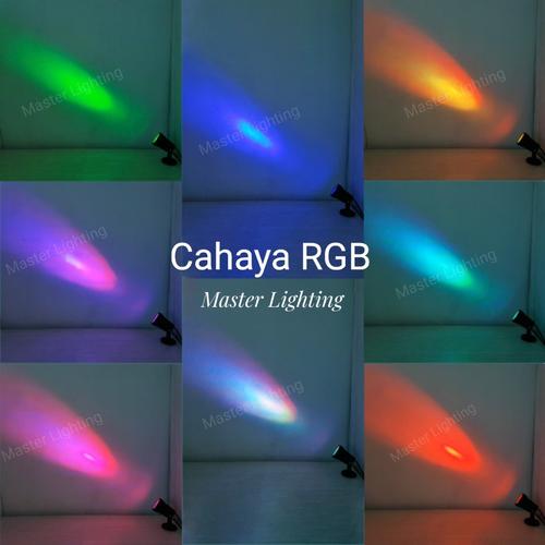 Jual Lampu taman sorot colour RGB 3w led spotlight waterproof warna ...