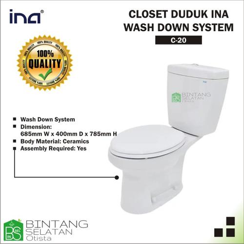 Jual MONOBLOCK KLOSET CLOSET DUDUK INA C20 MONOBLOK WASH DOWN SYSTEM ...