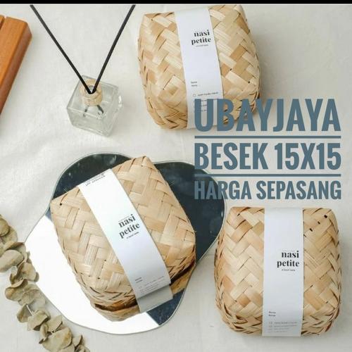 Jual besek 15x15cm sepasang - besek bambu kecil - besek hampers -besek ...