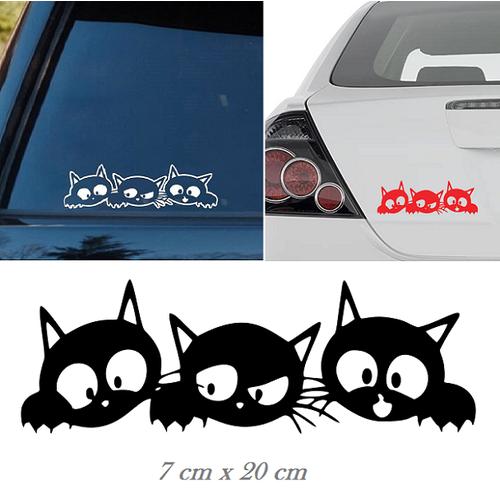 Jual Stiker Lucu Unik Kaca Body Mobil Cutting Sticker Three Baby Cat ...