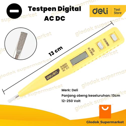 Jual Testpen Digital AC DC Deli DL8003 Tespen 12-250 Volt Panjang 13cm ...