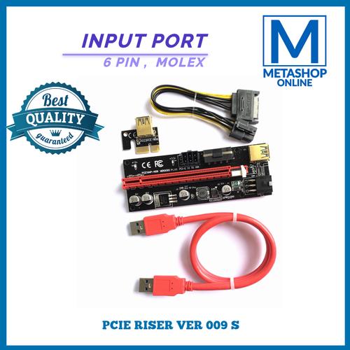Jual PCIE RISER VER 009S PCI-E 1X to 16X Gold Plated Ver009S - Ver009s ...