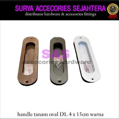 Jual handle tanam sliding oval 4x15cm pp 001 handel pintu geser pull ...