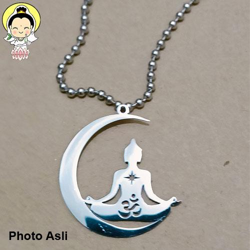 Jual Kalung Zen Buddha meditate on the moon meditasi om aum symbol ...
