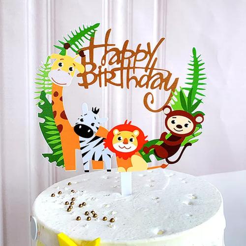Jual Topper Kue Happy Birthday Animal/ Hewan/ Jungle / Cake Topper ...