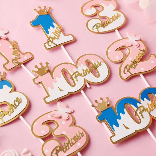 Jual Topper Kue Ultah Angka 1, 2, 3, 100 Hari/ 100 baby days / Cake ...