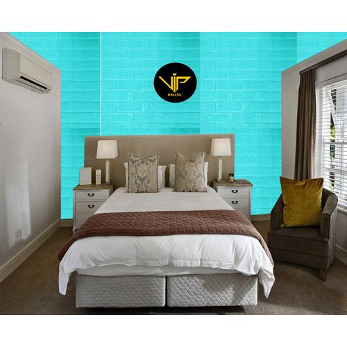 Jual VIP Wallpaper Foam Bata Warna Biru Tosca Premium Wallpaper - 35cm ...