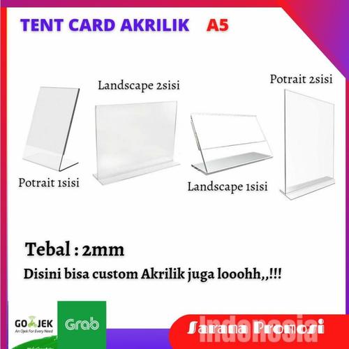 Jual Acrilik desk/Tend card/tend holder A5 - T Potrait - Kota Tangerang ...