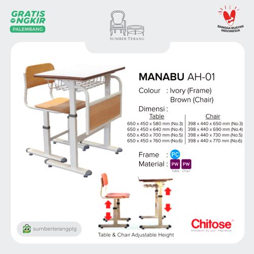 Jual Meja Belajar Anak Meja Kursi Sekolah Chitose Manabu AH 01 Meja ...