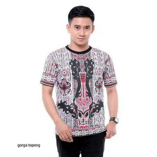 Jual Kaos Batik Wayang Barong Kaos Lengan Pendek Pria - gorga topeng, M ...