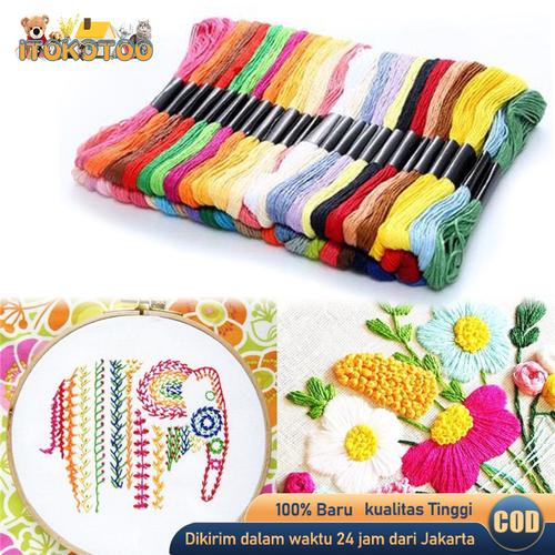 Jual 24 50 Warna Paket Benang Sulam Set Import Embroidery Floss Thread ...