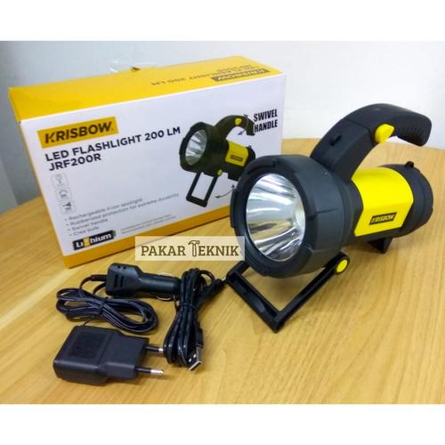 Jual Krisbow LED Flashlight 200 LM Rechargable Swivel Handle / Lampu ...