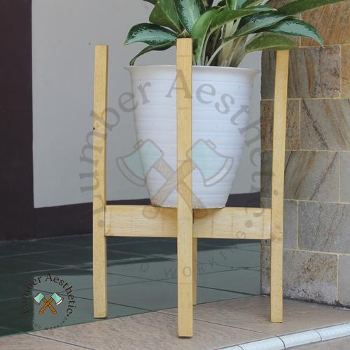 Jual Tatakan Standing Pot Planter kayu AESTHETIC minimalis 2 in 1 ...