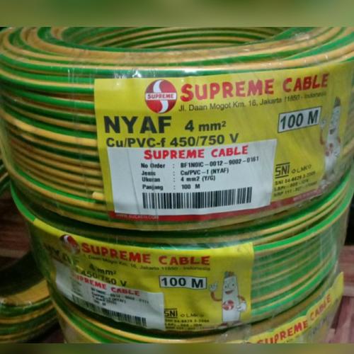 Jual Kabel NYAF 4 mm Supreme NYAF 1 x 4mm 1 Roll 100 meter - Kuning Hijau - Kota Surabaya ...