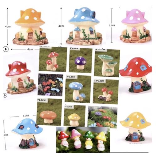 Jual miniatur berbagai jamur bunga untuk bermain sensory, diorama ...
