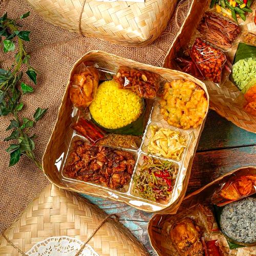 Jual Besek bambu 25x25 sepasang murah besek hampers besek tempat nasi ...