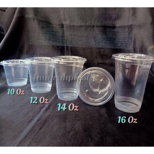 Jual Gelas Plastik HOK 6 Oz 8 Oz 10 Oz 12 Oz 14 Oz 16 oz + tutup datar ...