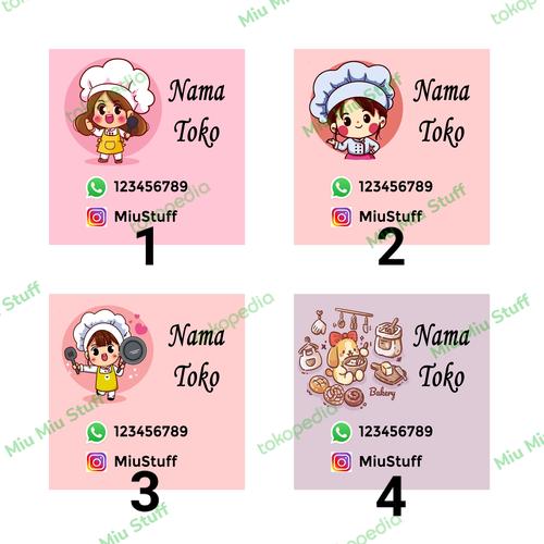 Jual Design + Cetak Sticker Lebel Logo Toko Olshop Jualan Makanan Kue ...