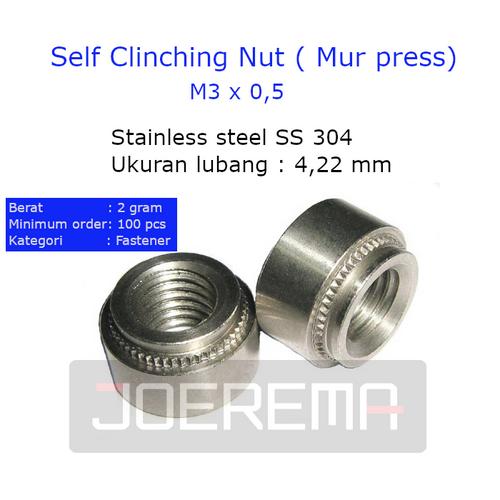 Jual Self Clinching Nut / Mur press M3 x 0,5 mm Stainless Steel SS 304 - M6 - Jakarta Pusat ...