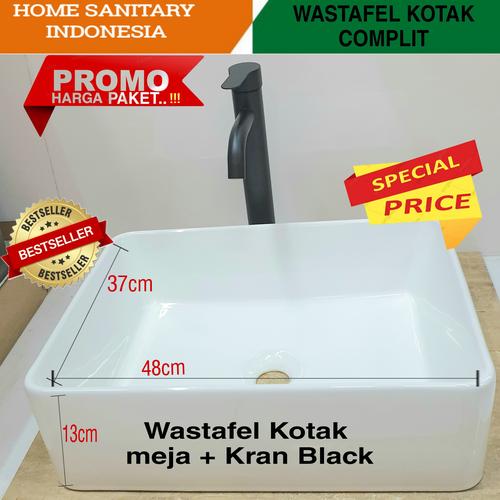 Jual WASTAFEL Set K58 Wastafel Kotak Meja Komplit Kran Bambu Tinggi ...