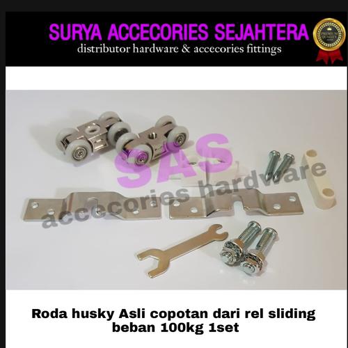Jual roda husky pintu sliding 1set roda asli copotan rel sliding 100kg ...