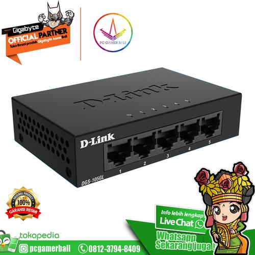 Jual D-Link Switch Hub DGS-105GL 5 Port Gigabit Metal Desktop Switch ...