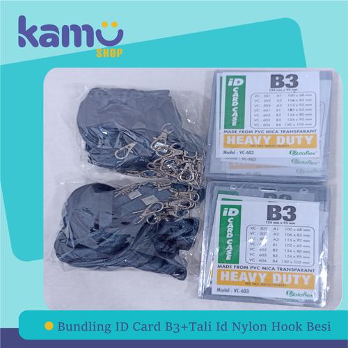 Promo Bundling ID Card B3+ Tali ID Card Nylon Hook Besi-NYLK [2 Pasang] - Merah - Kota Tangerang ...