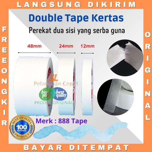 Promo Double Tip Kertas Putih Double Side Tape Tisu Merk 888 Ukuran 1 ...