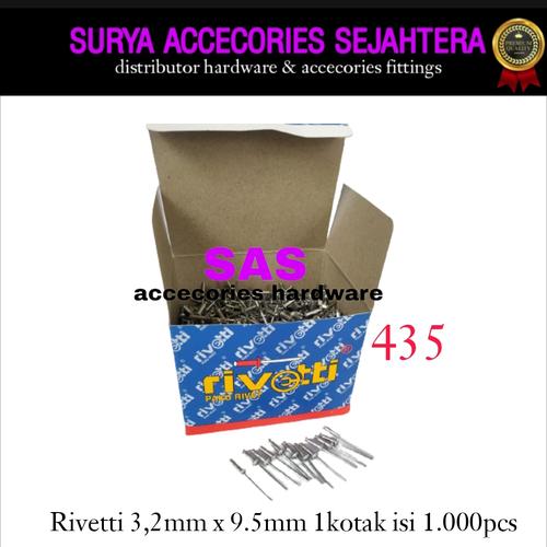 Jual paku rivet rivetti 435 3,2mm x 9,5mm paku keling riveti 1 kotak ...