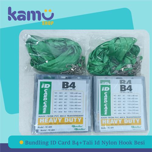 Promo Bundling ID Card B4+Tali ID Card Nylon Hook Besi-NYLK [2 Pasang] - Hijau - Kota Tangerang ...